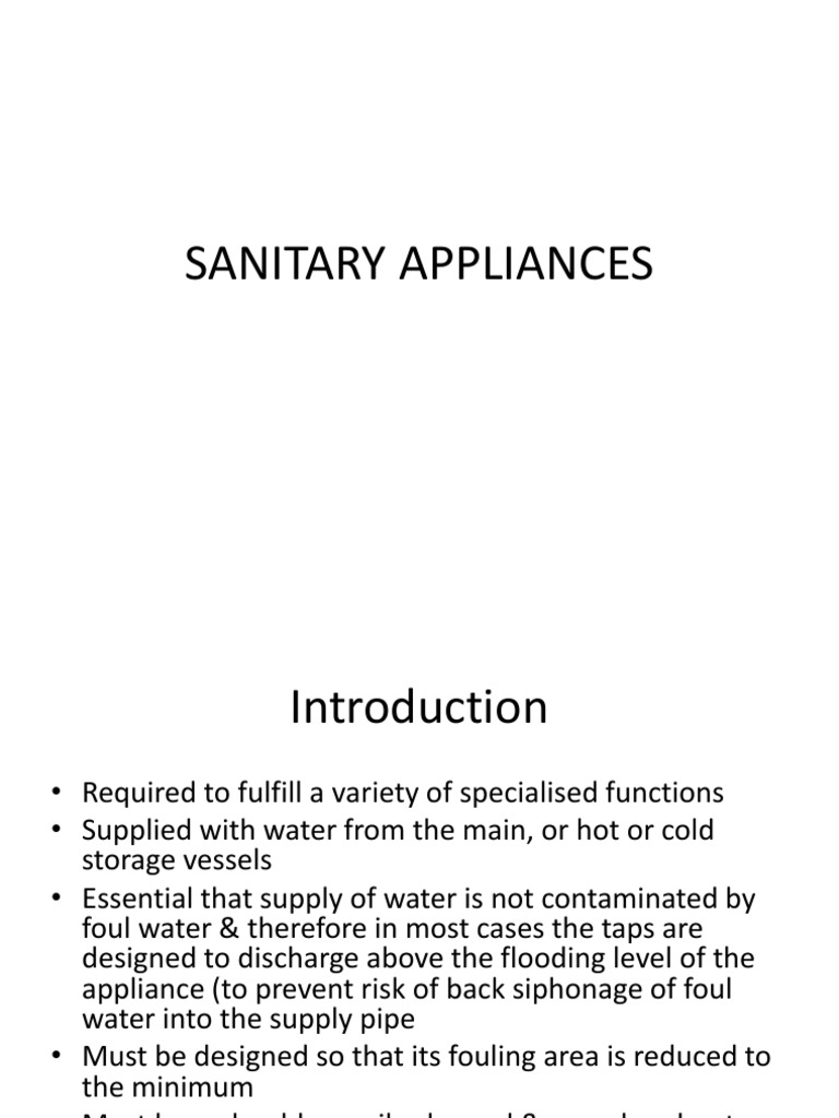 SANITARY APPLIANCES AND FIXTURES | PDF