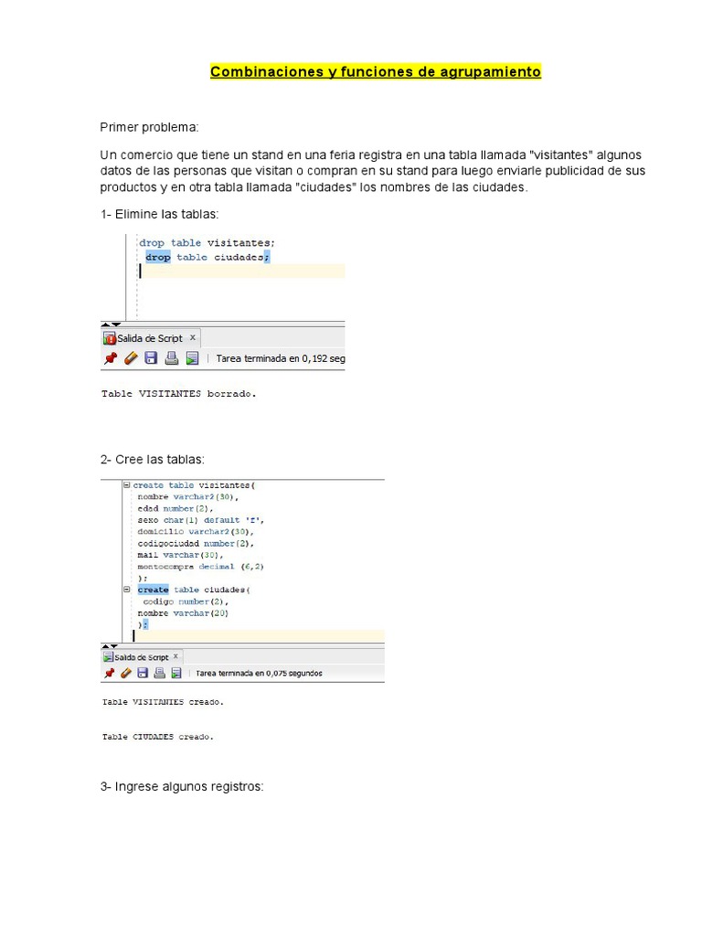 Combinaciones Funciones Agrupamiento MONSE PDF | PDF