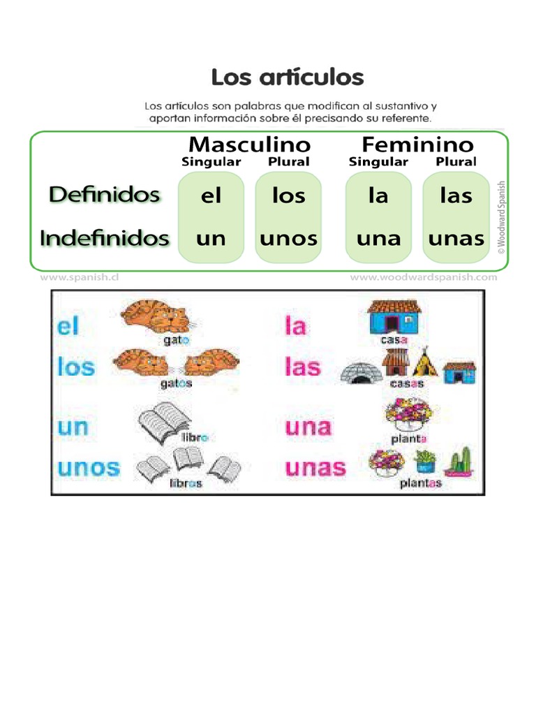 Lenguaje 20 de Marzo Articulos Definidos | PDF