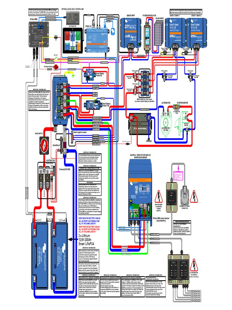 Us Van Drawing Vebus Bms Multiplus 3kw DMC 400ah L | PDF | Battery ...