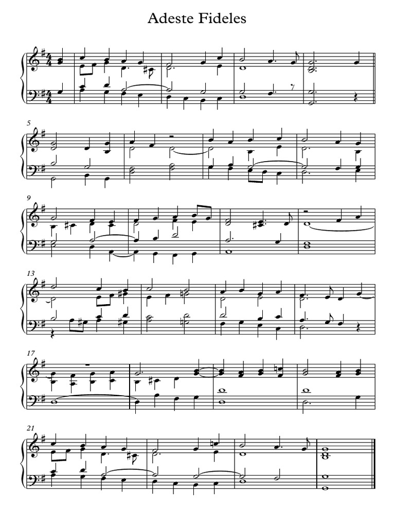 Adeste Fideles in G | PDF