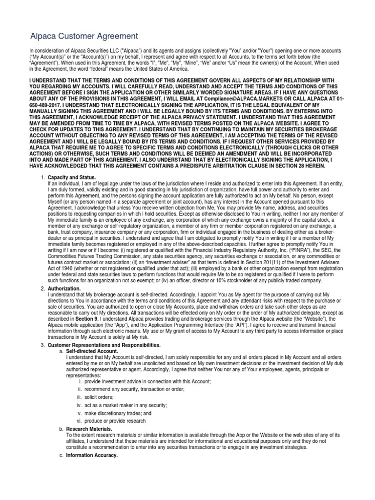 Customer Agreement | Download Free PDF | Over The Counter (Finance ...