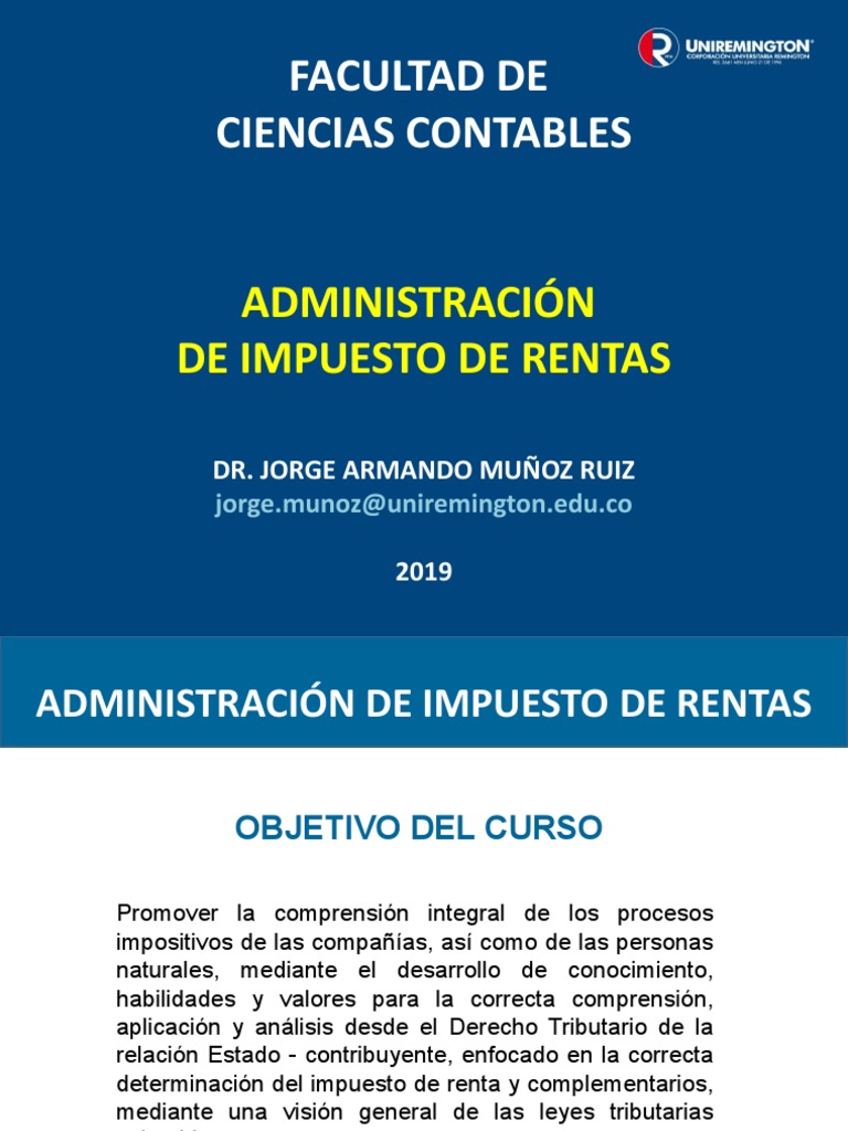 Clase Impuesto de Renta | PDF | Impuestos | Impuesto sobre la renta