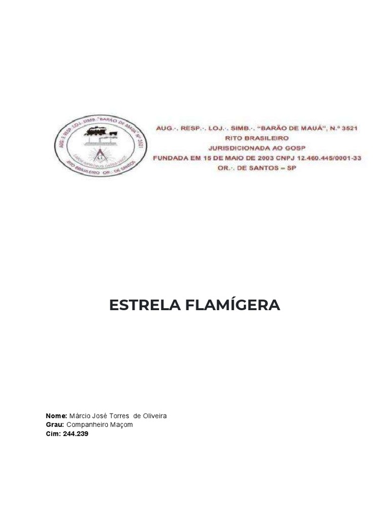 Simbolismo da Estrela Flamígera na Maçonaria | PDF