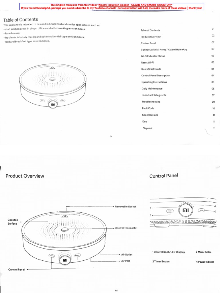 Xiaomi Induction Manual English | PDF