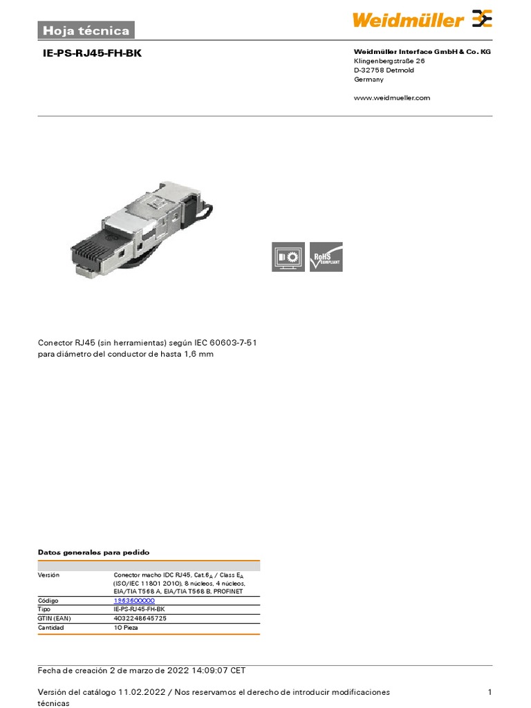 IE PS RJ45 FH BK - Es PDF | PDF