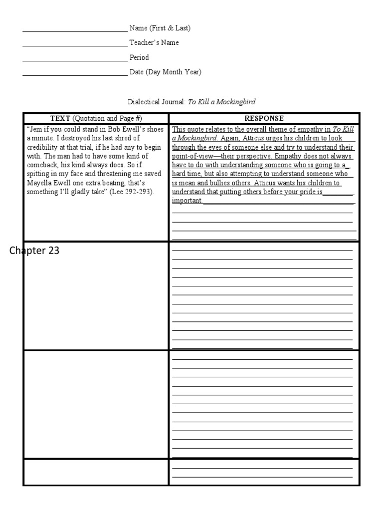 Dialectical Journal | PDF