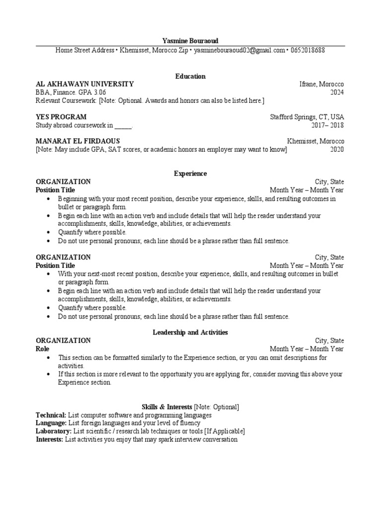 MAKE A COPY OF THE DOC - Harvard CV Template | PDF | Linguistics ...