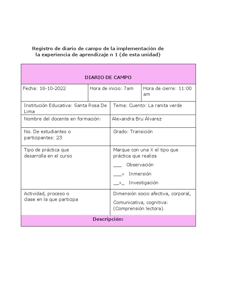 Diarios de Campo PDF | PDF