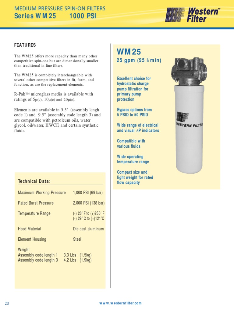 FLUIDYNE Medium - Pressure - Spin-On - Filters | PDF