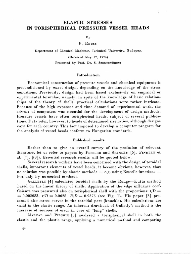 Torispherical Dome Stresses PDF | PDF