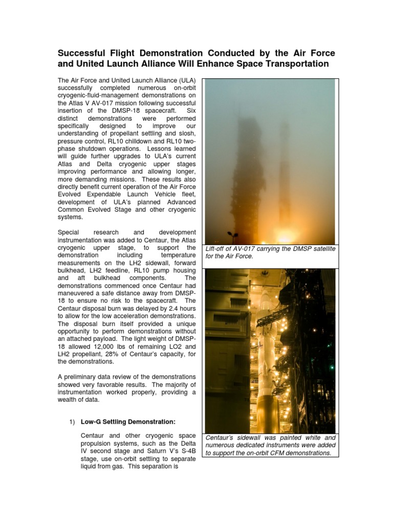 Successful Flight Demonstration Conducted by The Air Force and United ...