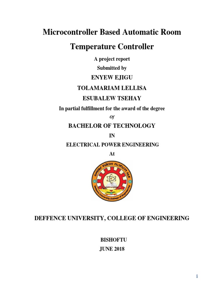 Microcontroller Based Automatic Room Temperature Controller Enyew | PDF Microcontroller Based Automatic Room Temperature Controller Enyew | PDF