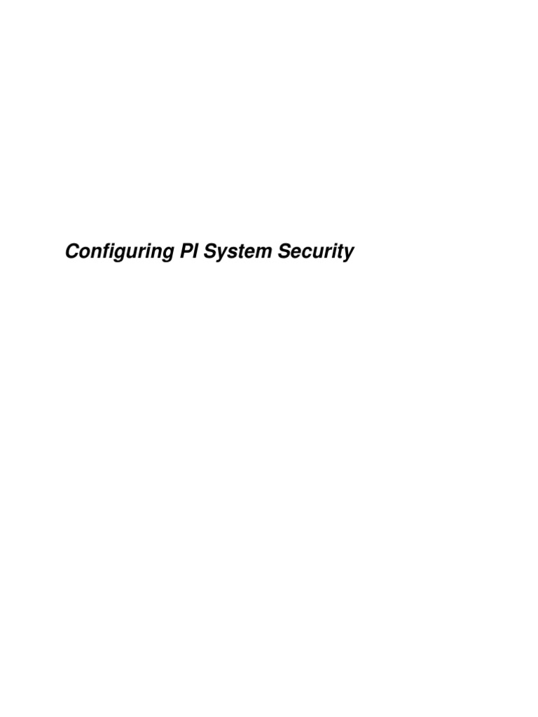 Configuring PI System Security | PDF