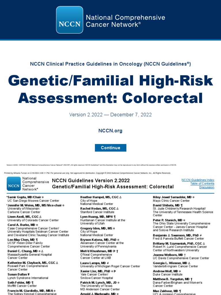 NCCN Colon Cancer | PDF
