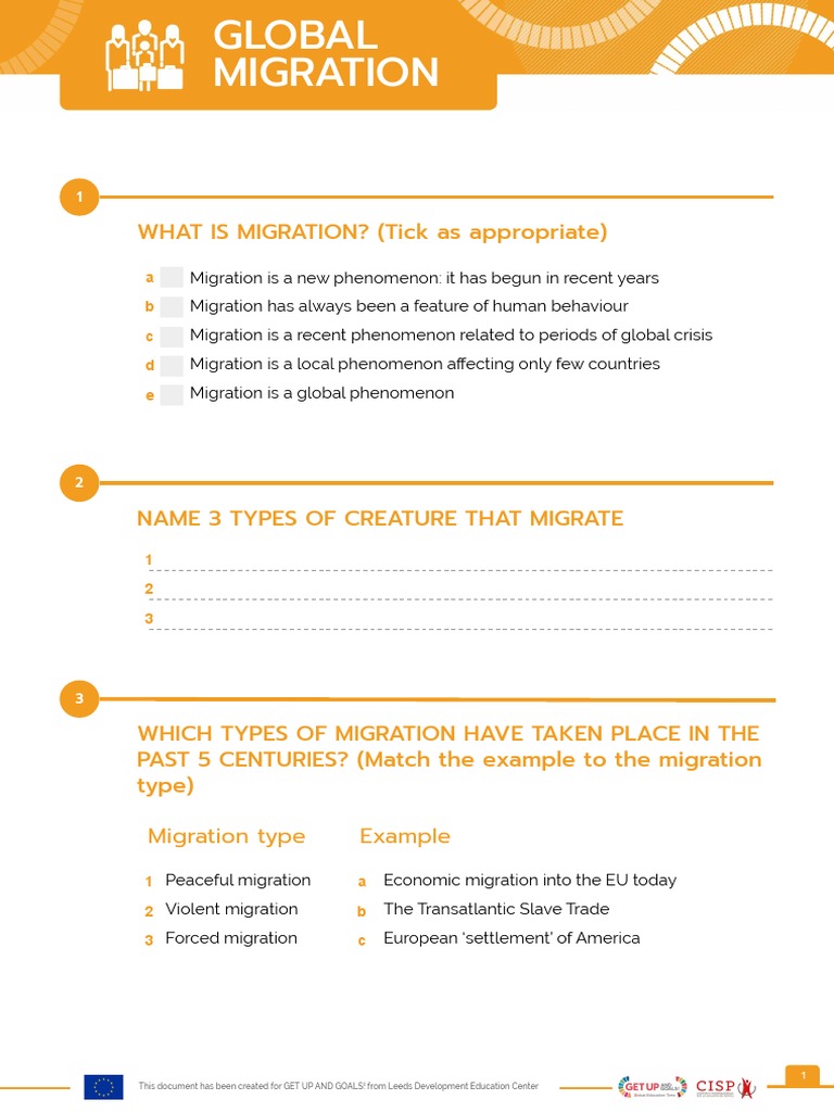 Migration Questions PDF | PDF | Human Migration | Economies