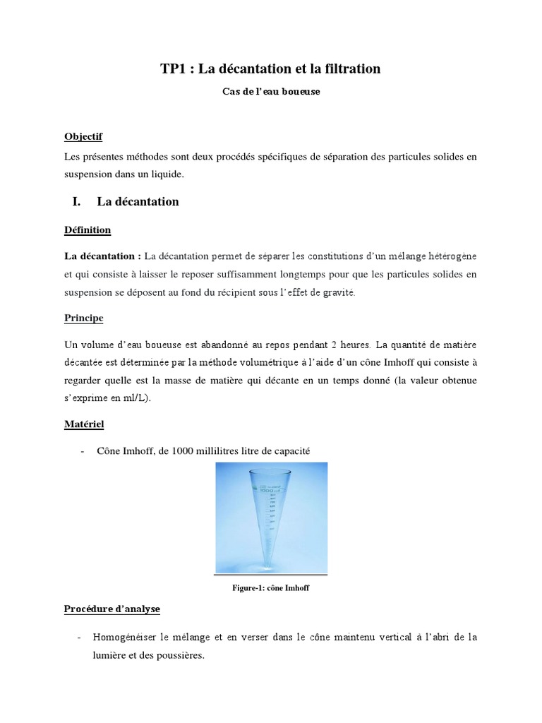 Décantation Et La Filtration | PDF