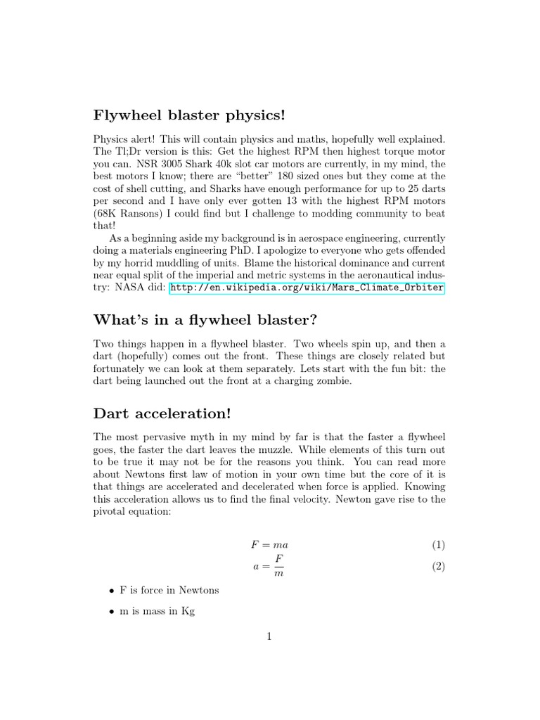 Flywheel Blaster Physics Explained | PDF