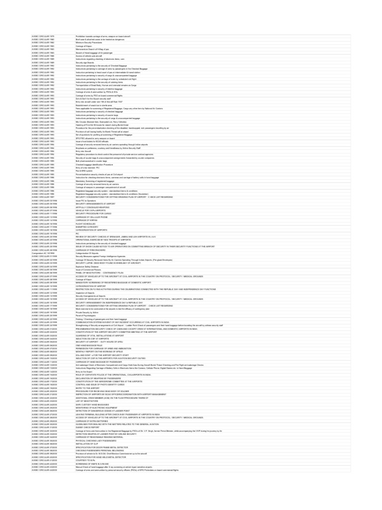 Avsec Circulars and Orders Updated-1 PDF | PDF