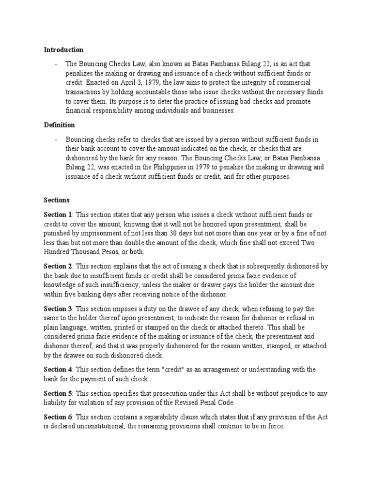 Bouncing Check | PDF | Cheque | Public Law
