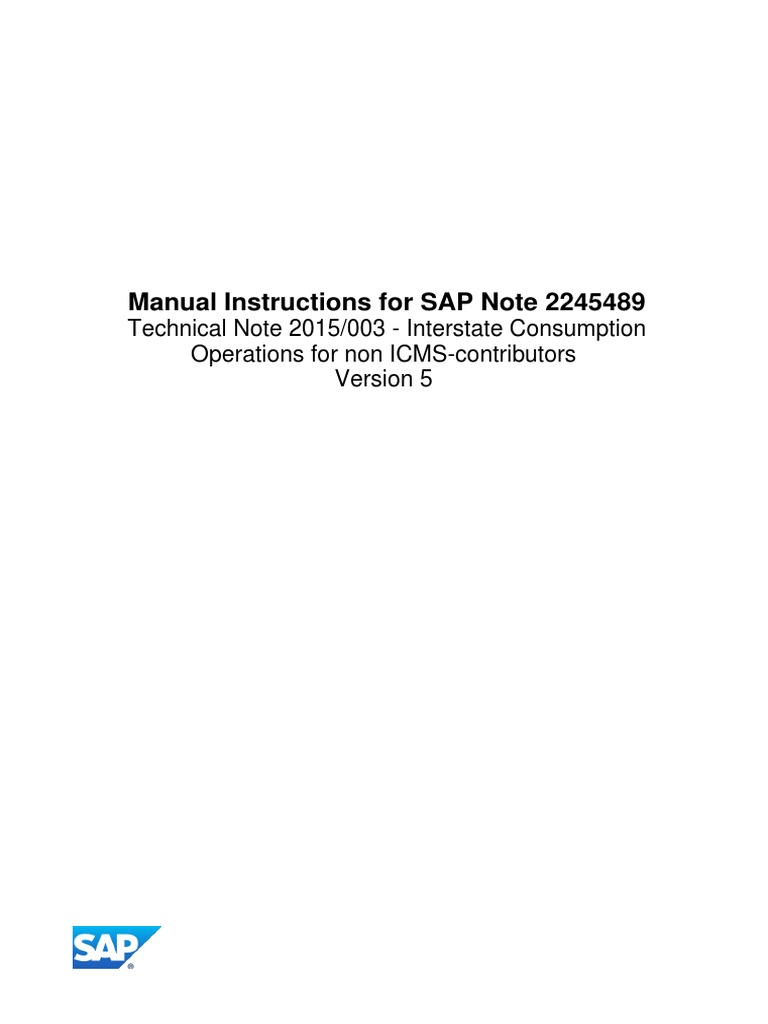 Manual Pre Implem SAP Note 2245489 PDF | PDF | Databases | Database Transaction