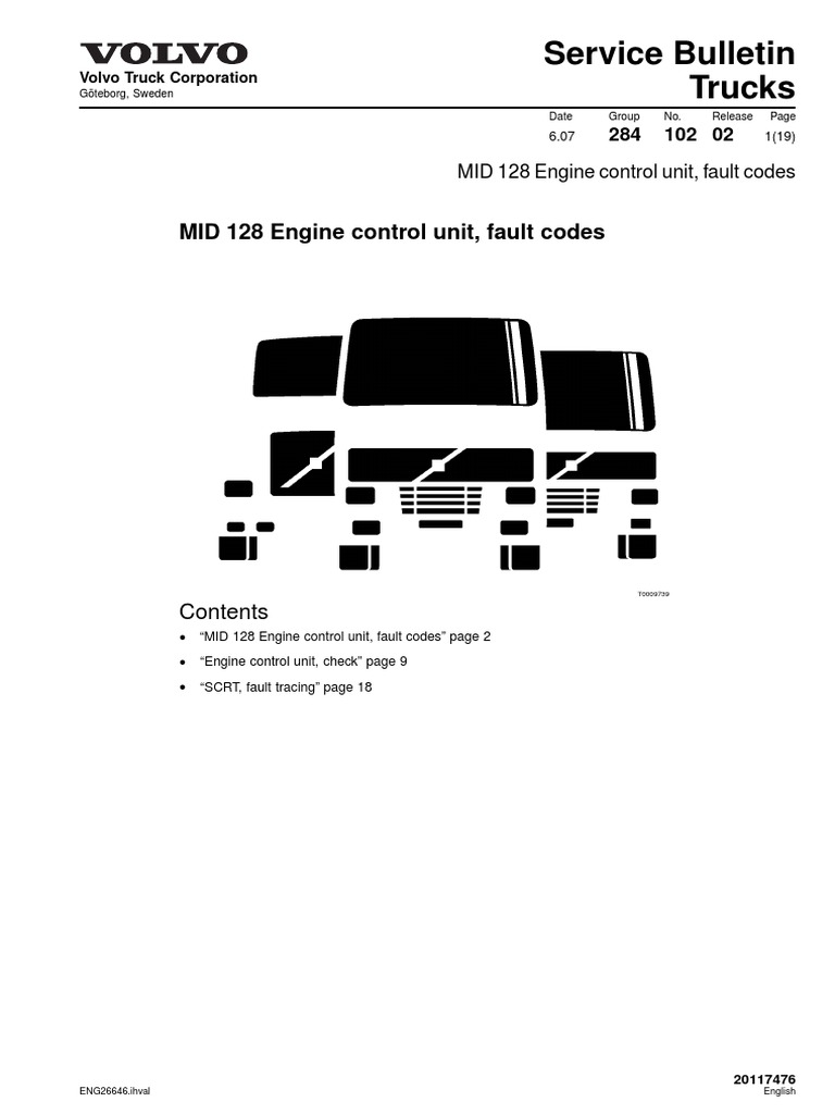 Volvo Trucks MID 128 Engine Control Unit Fault Codes 1 | PDF