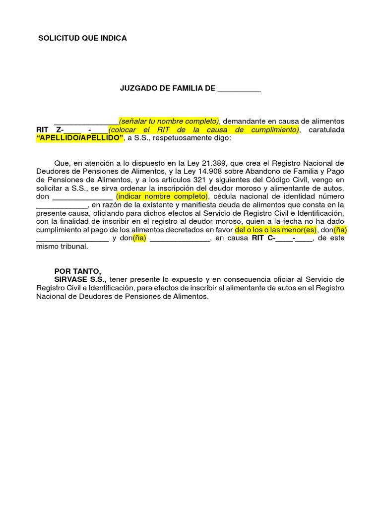 Solicita Ingreso Al Registro Deudores | PDF