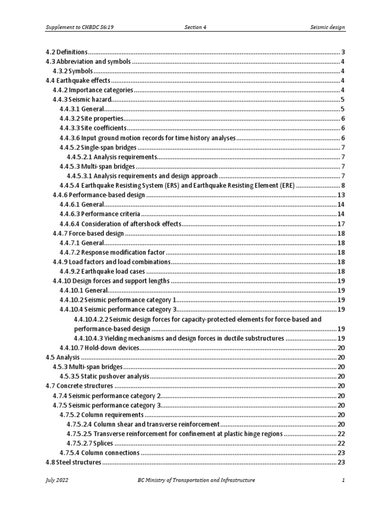 Seismic Design Guide for CHBDC S6:19 | PDF