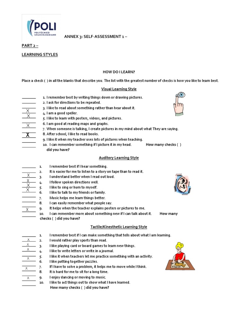 Self-Assessment Learning Styles PDF | PDF | Learning Styles | Education Theory