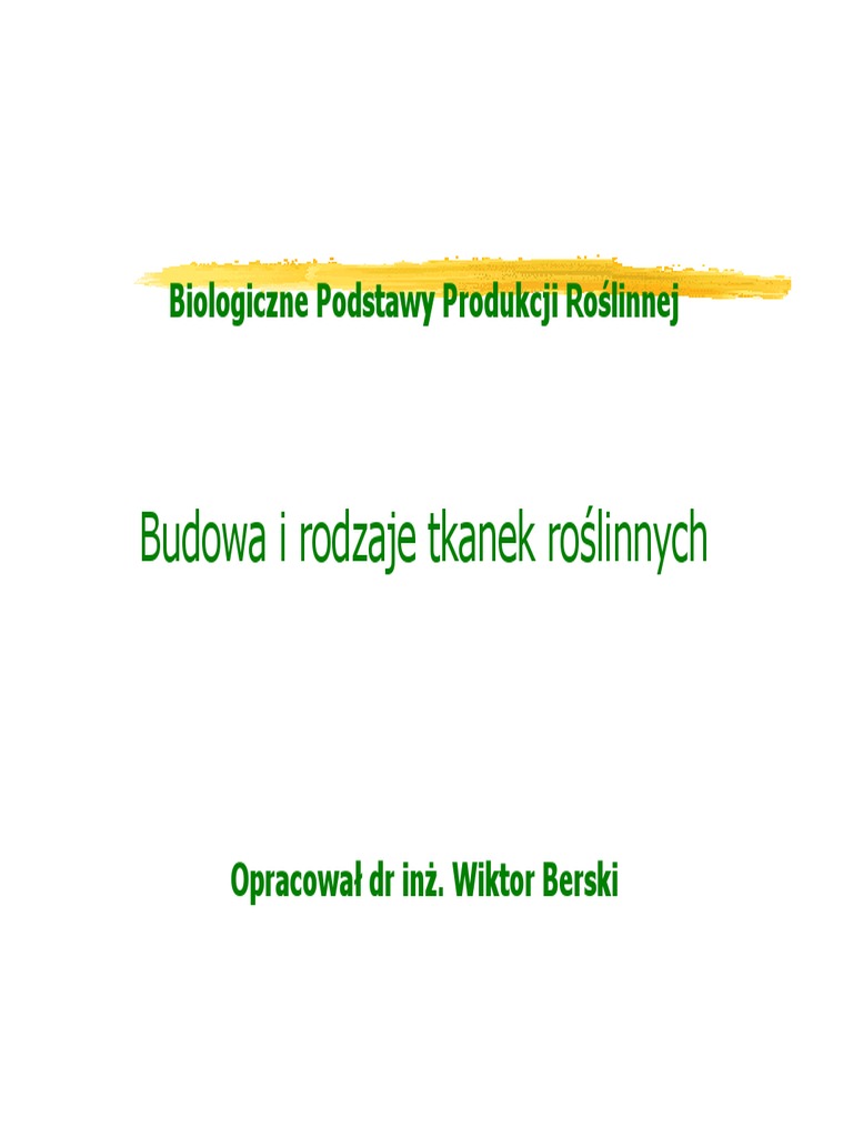 Tkanki Roslinne-1 PDF | PDF