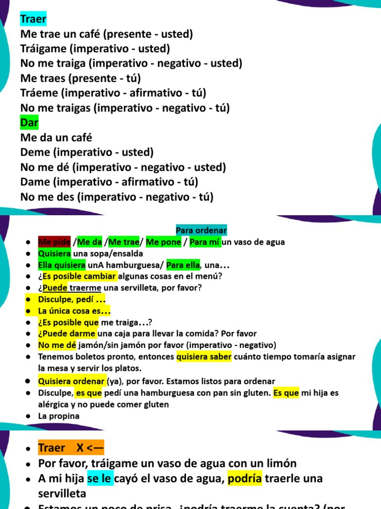 Imperativos y para Ordenar PDF | PDF