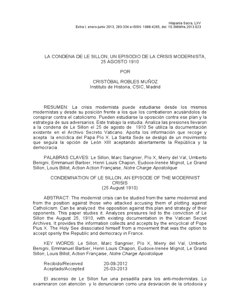 Le Sillon Historia PDF | PDF