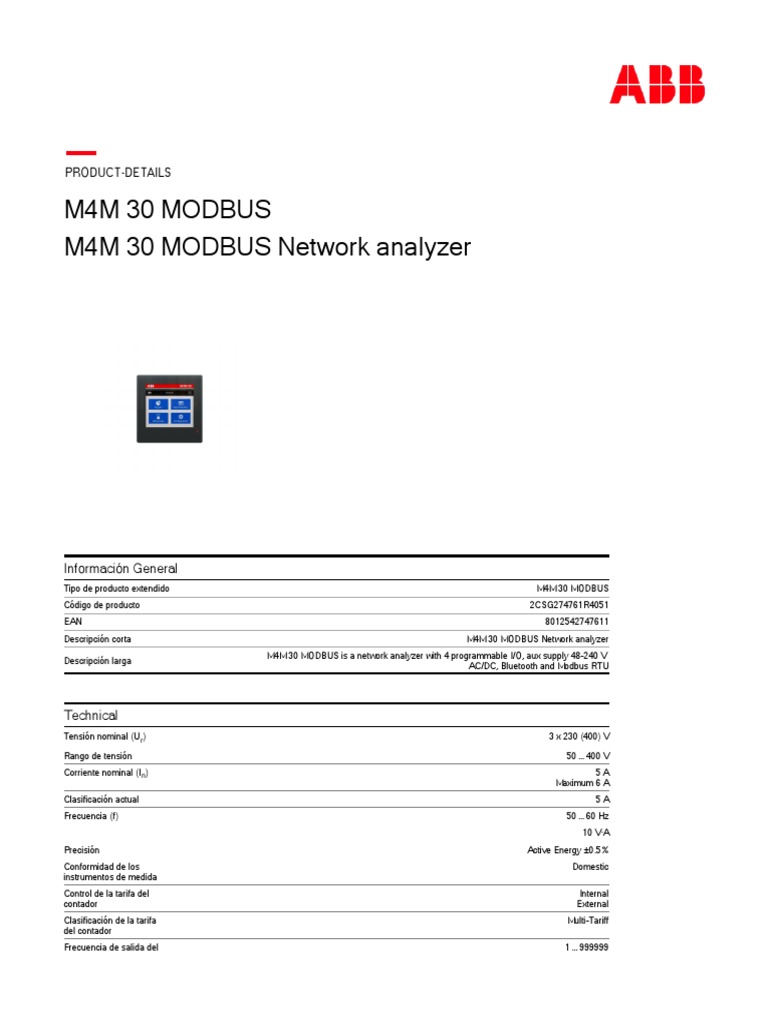 2CSG274761R4051 m4m 30 Modbus | PDF