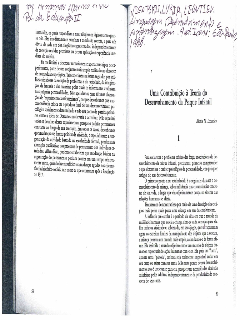 X - Alexis N. Leontiev - UMA CONTRIBUIÇÃO À TEORIA DO DESENVOLVIMENTO ...