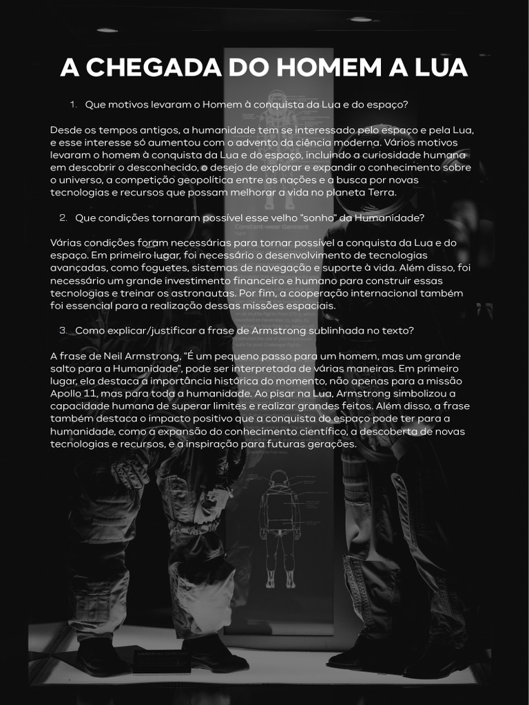 A Chegada Do Homem A Lua PDF | PDF