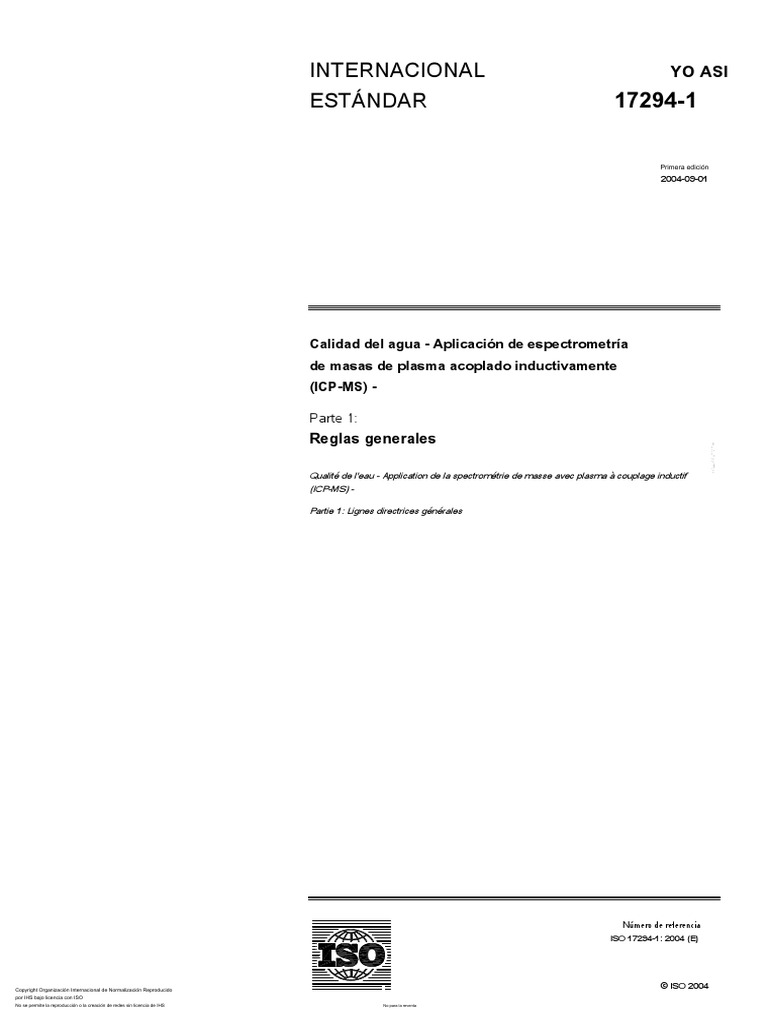 Iso 17294-1-2004 Español PDF | PDF