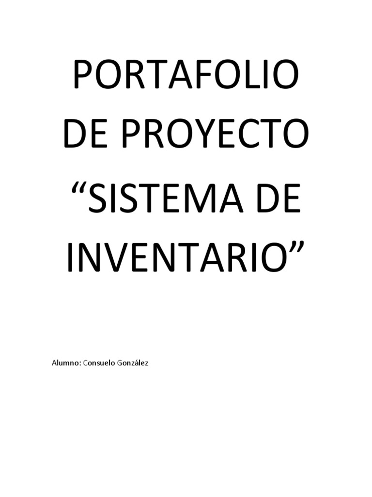 Portafolio de Proyecto | PDF