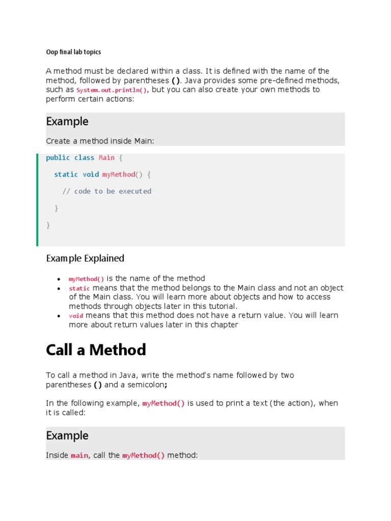 Oop Final Lab Topics | PDF Oop Final Lab Topics | PDF