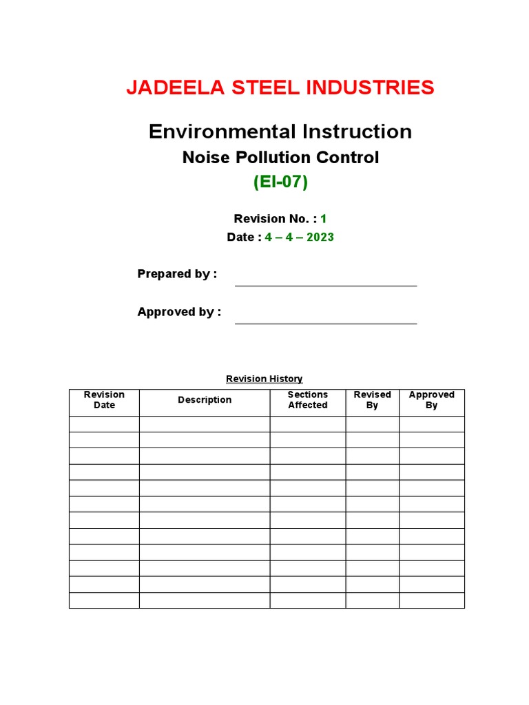 EI-07 Noise Pollution Control | PDF