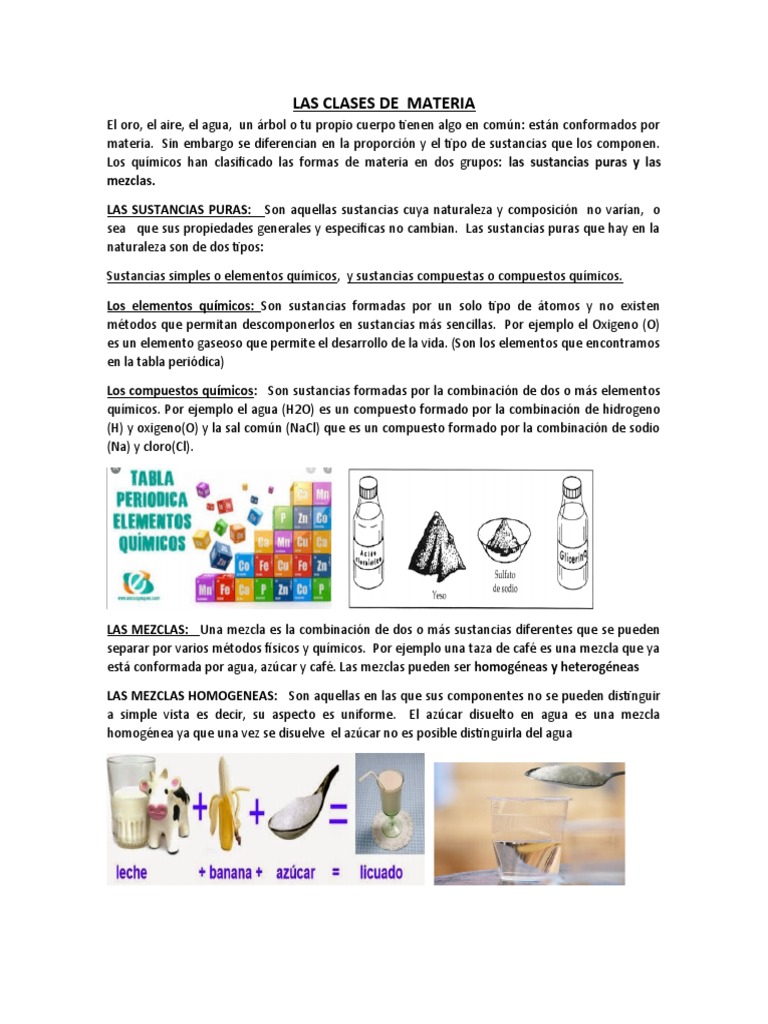 Las Clases de Materia | PDF