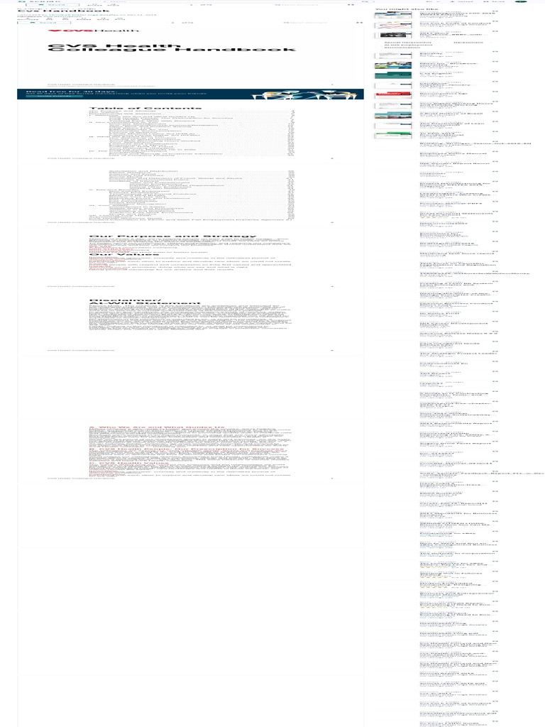 Cvs Employee Handbook | PDF | Employment | Pharmacy