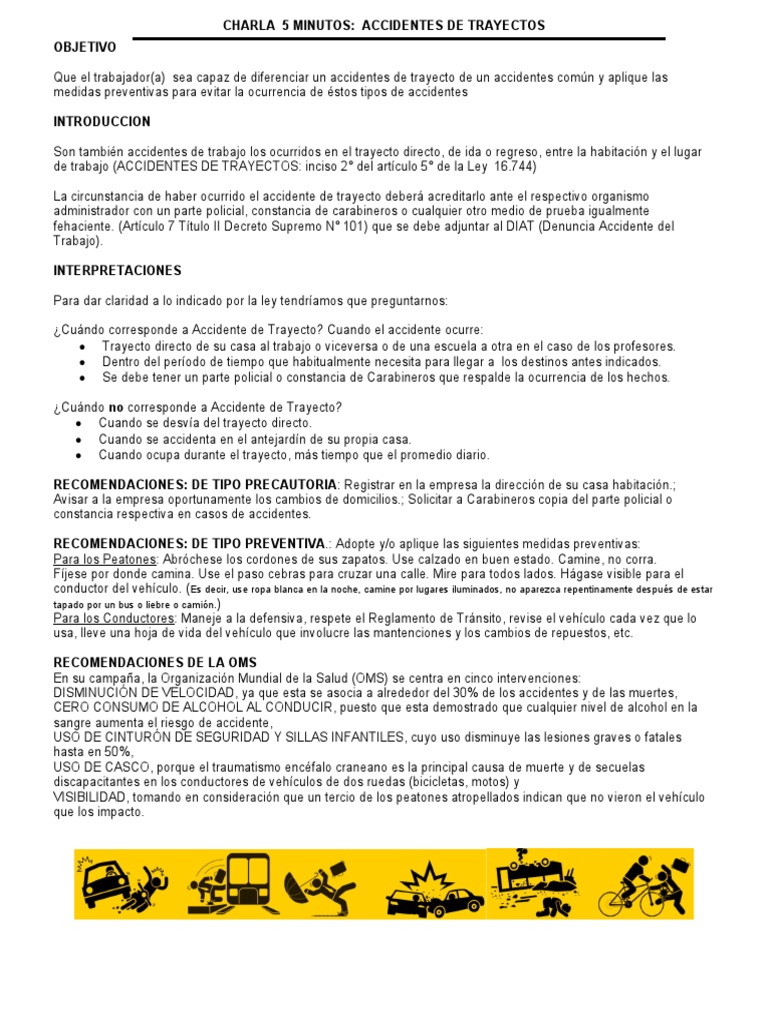 CHARLA 5 Minutos ACCIDENTES DE TRAYECTOS 2007 | PDF | Peatonal