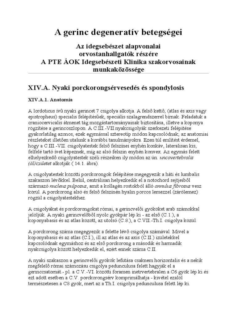 A Gerinc Degeneratív Betegségei | PDF A Gerinc Degeneratív Betegségei | PDF