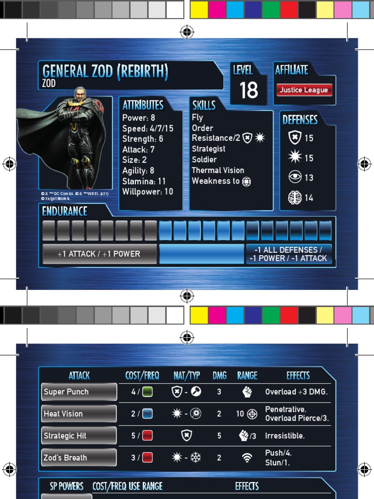 Dcun081 General Zod Rebirth Character Cards Estandar | PDF