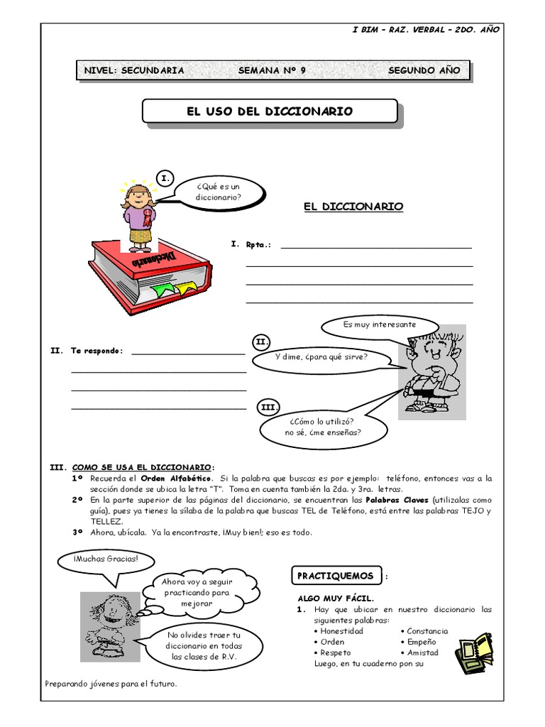 El Uso Del Diccionario Sem 9 | PDF