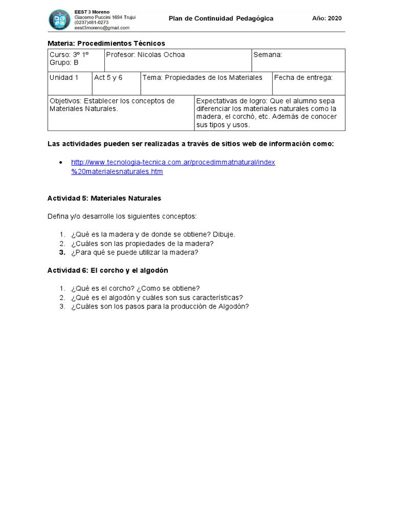 ACT 5 y 6 PCT 3° 1° GA TEC3 | PDF