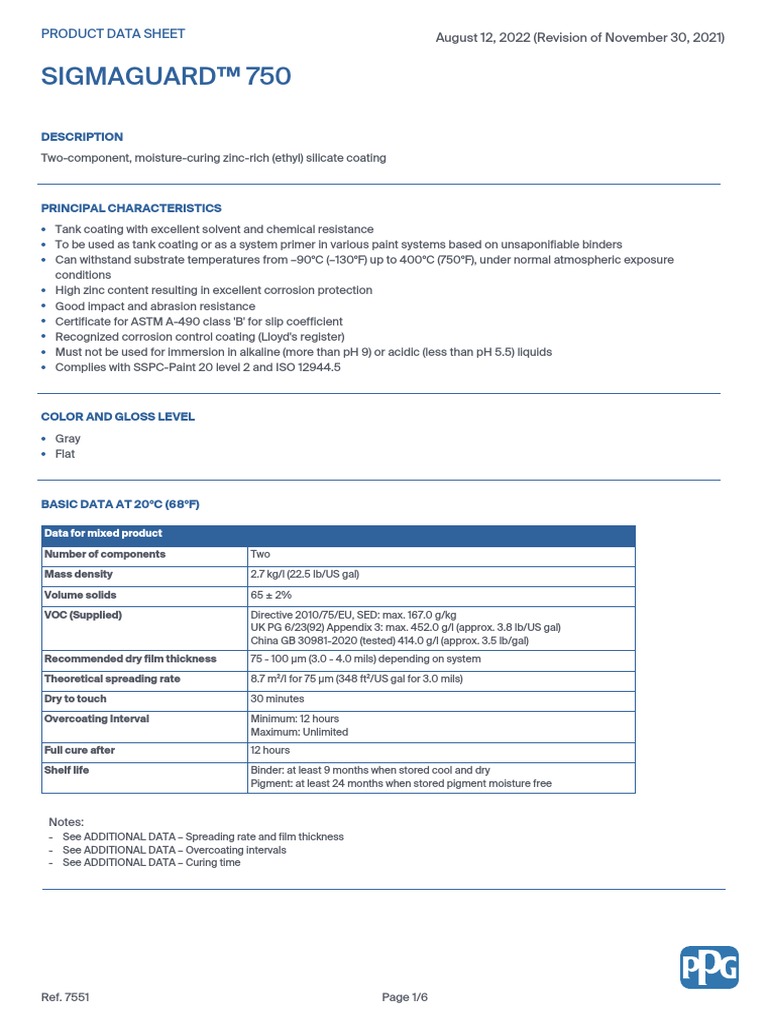 Sigmaguard 750 PDF | PDF