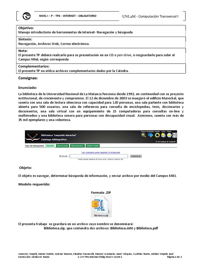 1 2 P TP6 Internet Oblig Nivel I Ver19 1 PDF | PDF