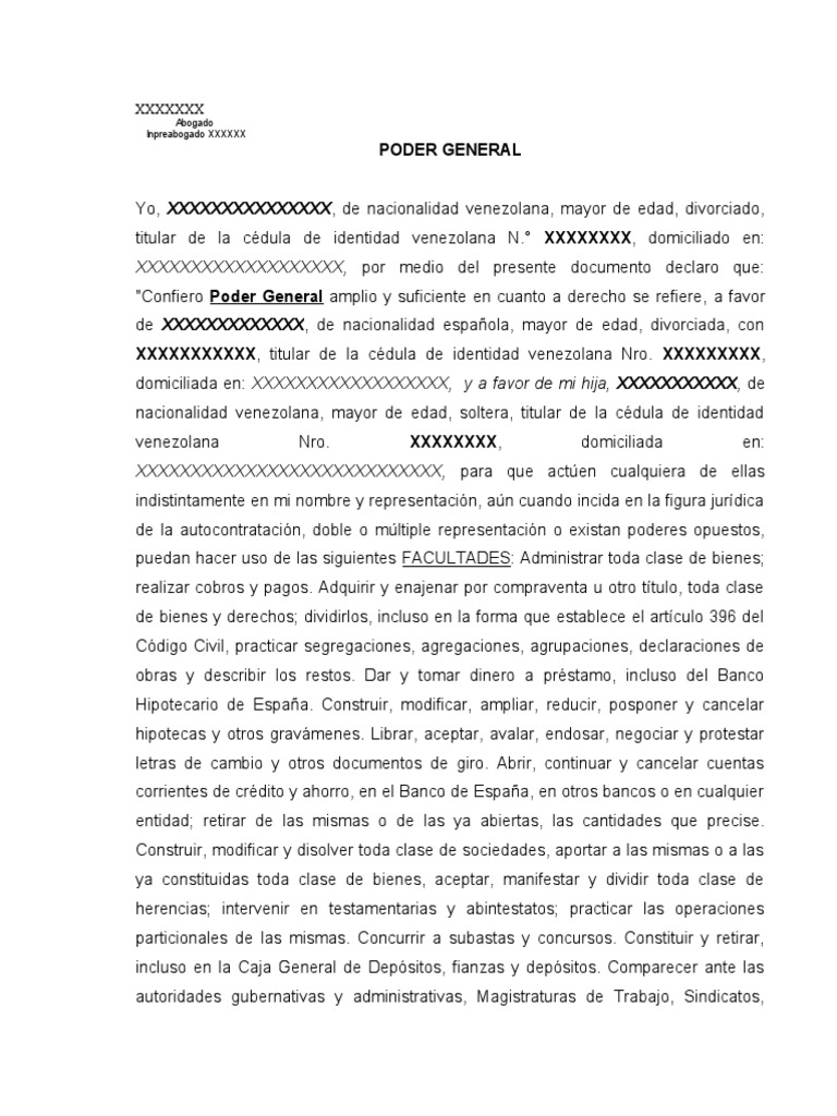 Poder Gral de Administración de Bienes | PDF | Bancos | Pagaré