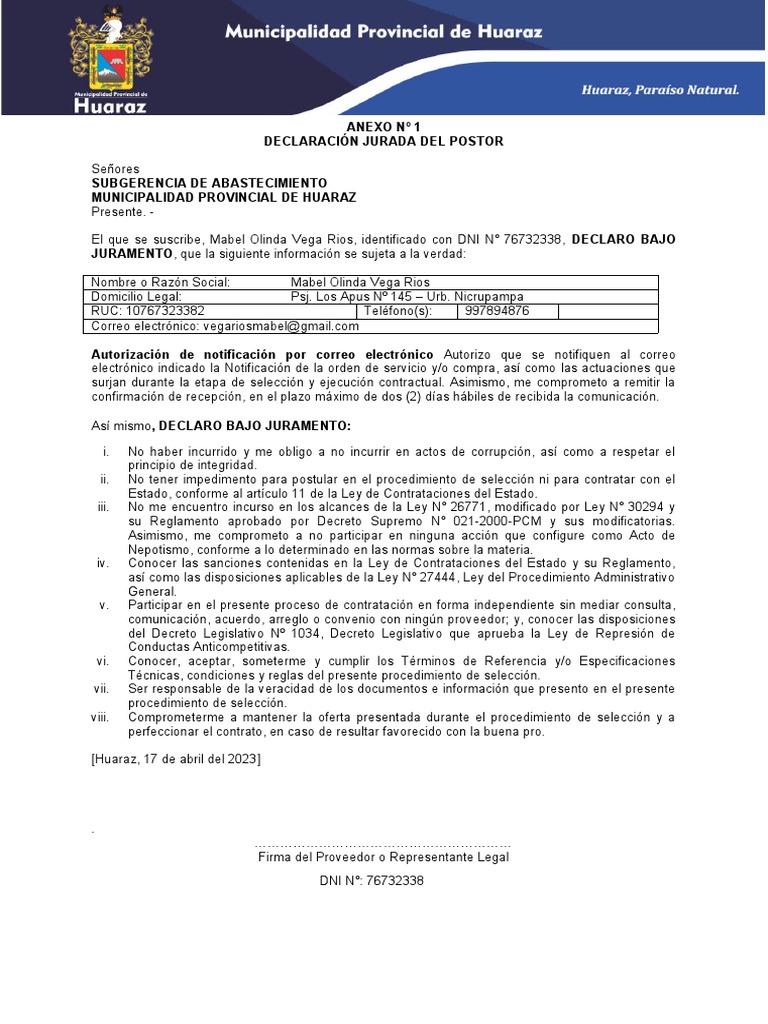 Anexos DJ y Cci | PDF